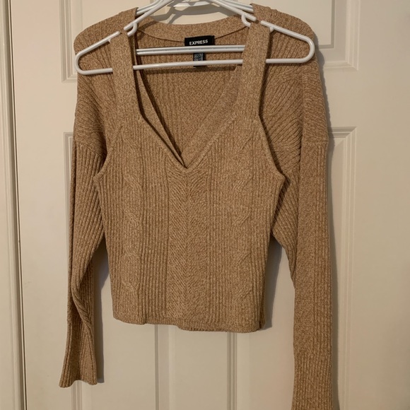 Express | Sweaters | Express Womens Caramel Cable Cardigan 2 Piece Set ...